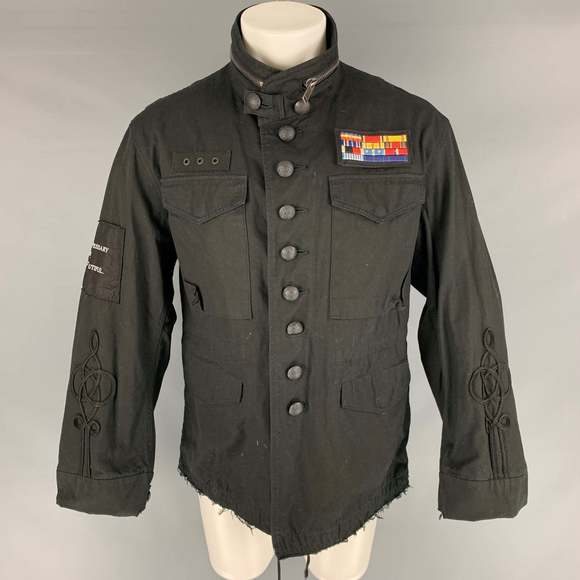CHRISTIAN DADA | Jackets & Coats | Christian Dada Black Patch Cotton ...
